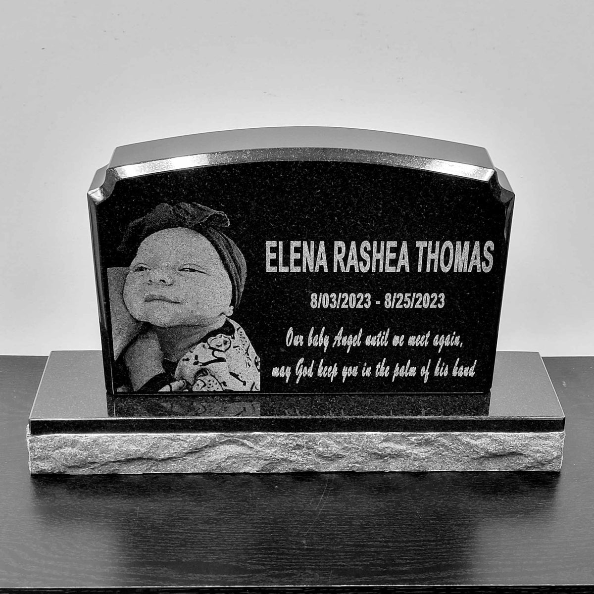 Black Granite Mini Headstone Memorial, Cemetery Gravestone, Garden ...
