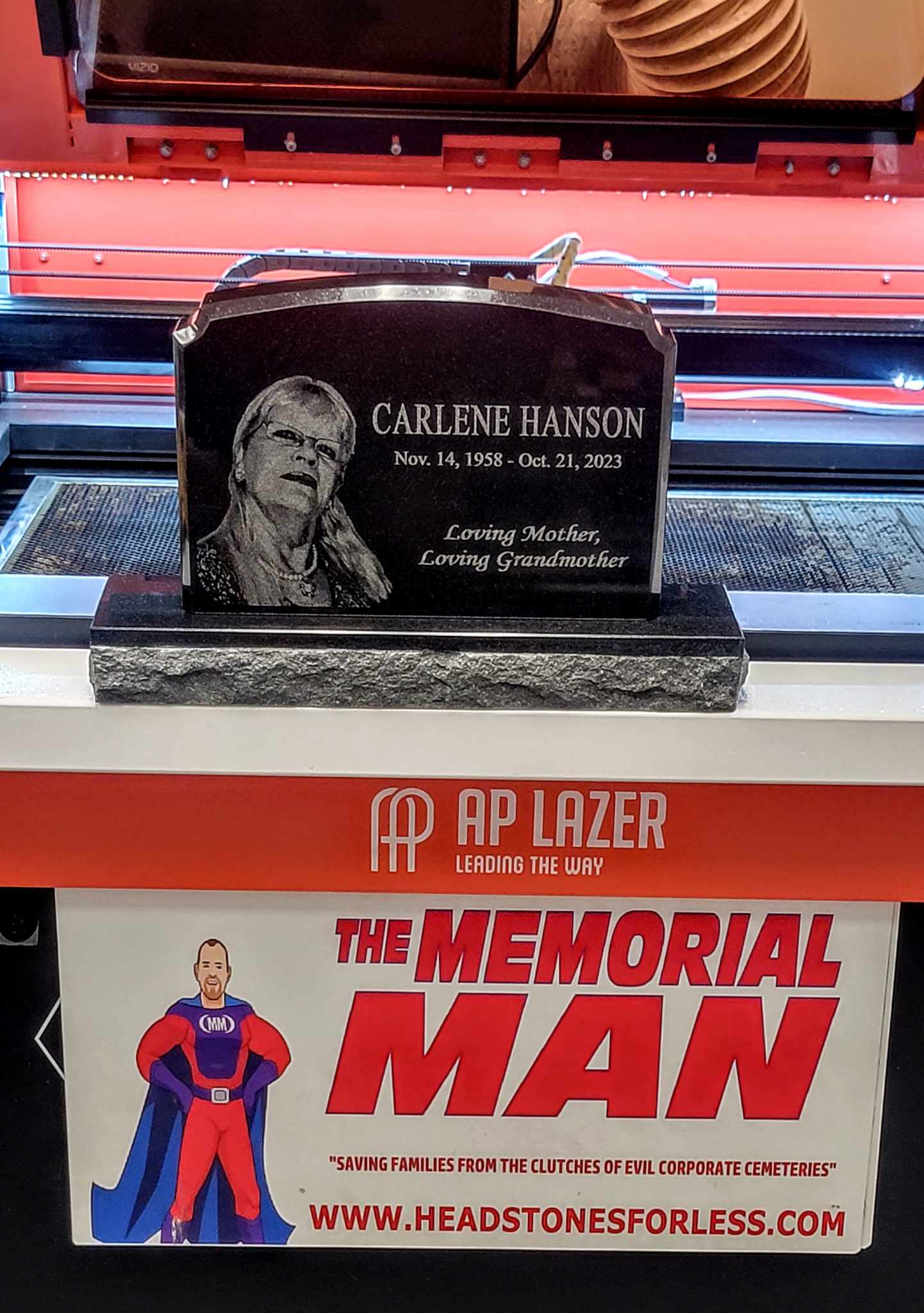 Black Granite Mini Headstone | The Memorial Man