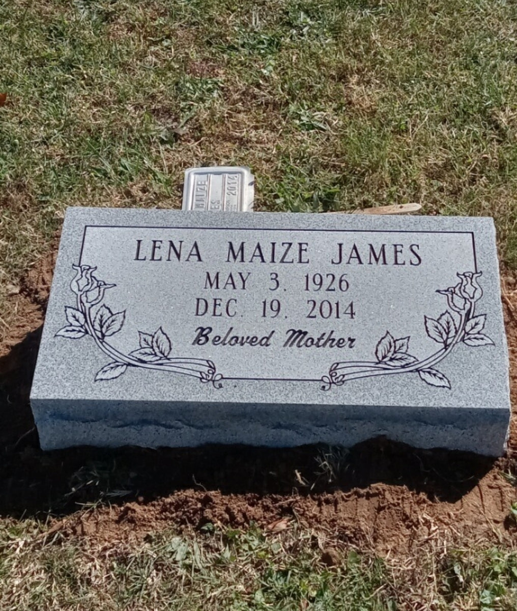 24'x12' Gray Granite Bevel Marker Headstone – Flat Grave Marker | The ...