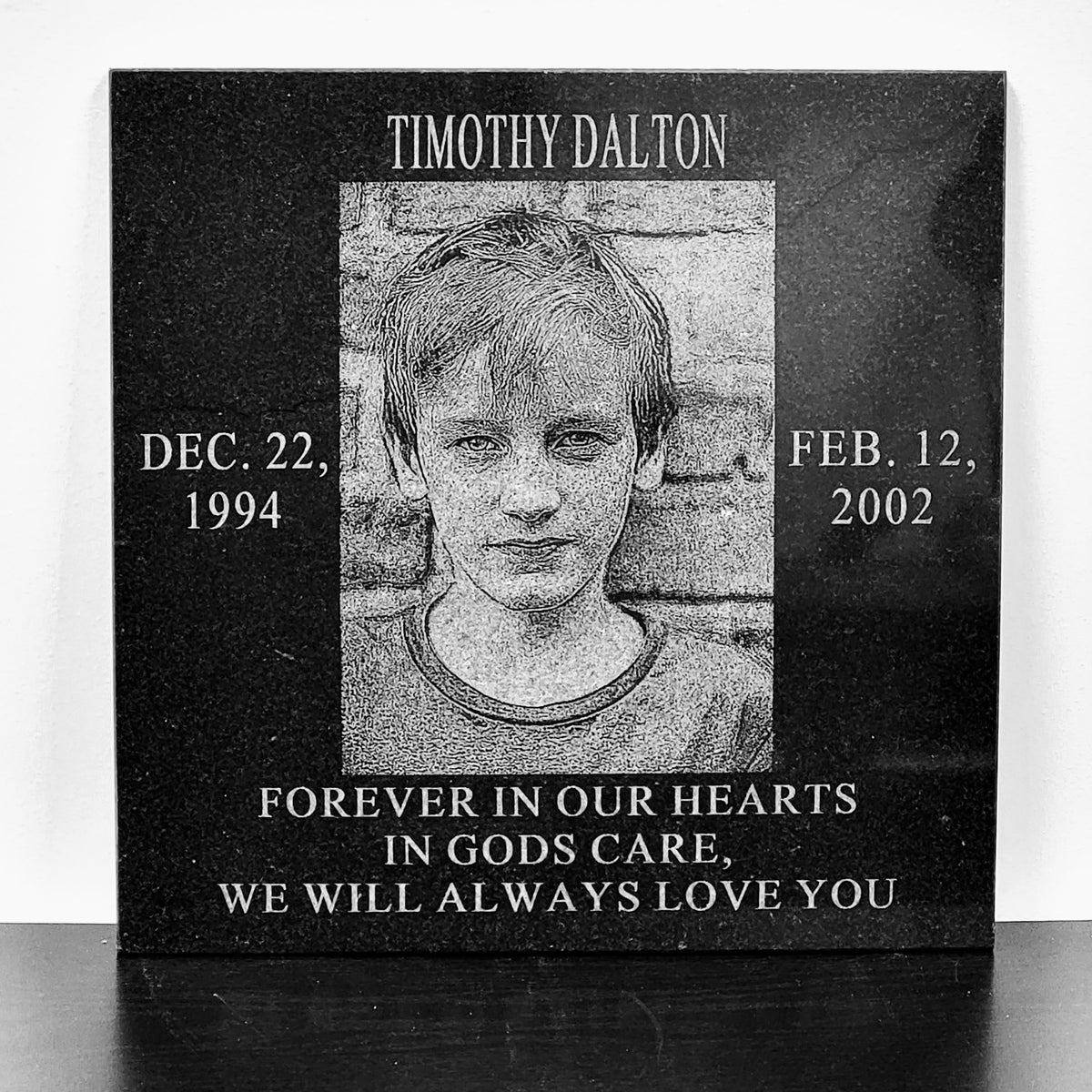 Laser-Engraved Black Granite Flat Headstone Tile – Grave Marker ...