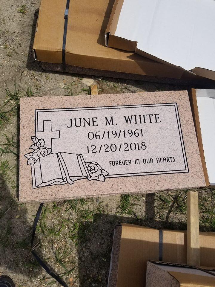 Pink Granite Single Flat Grave Marker Headstone – Cemetery Memorial